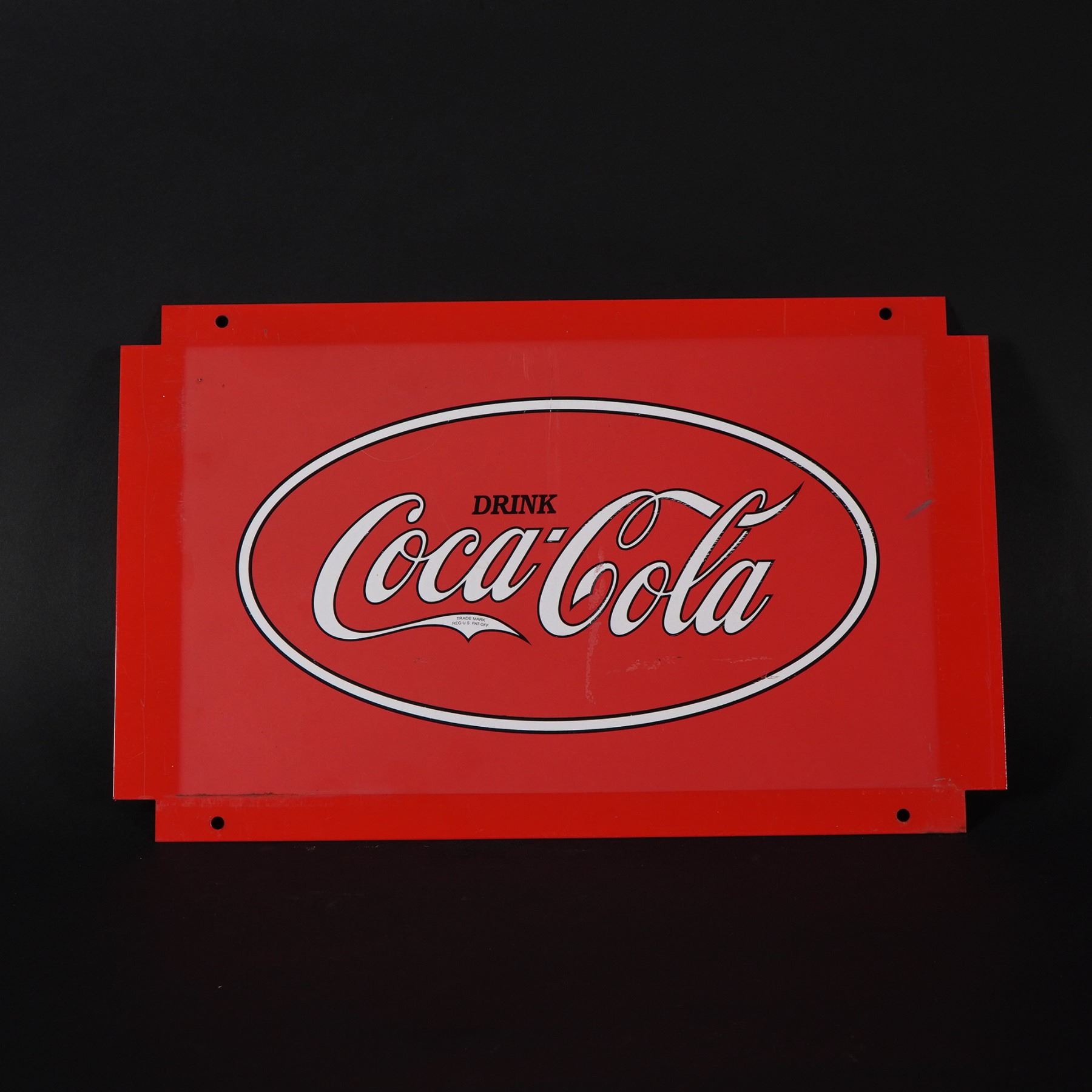 Coca-Cola Tin Advertising Sign, Drink Coca-Cola Logo