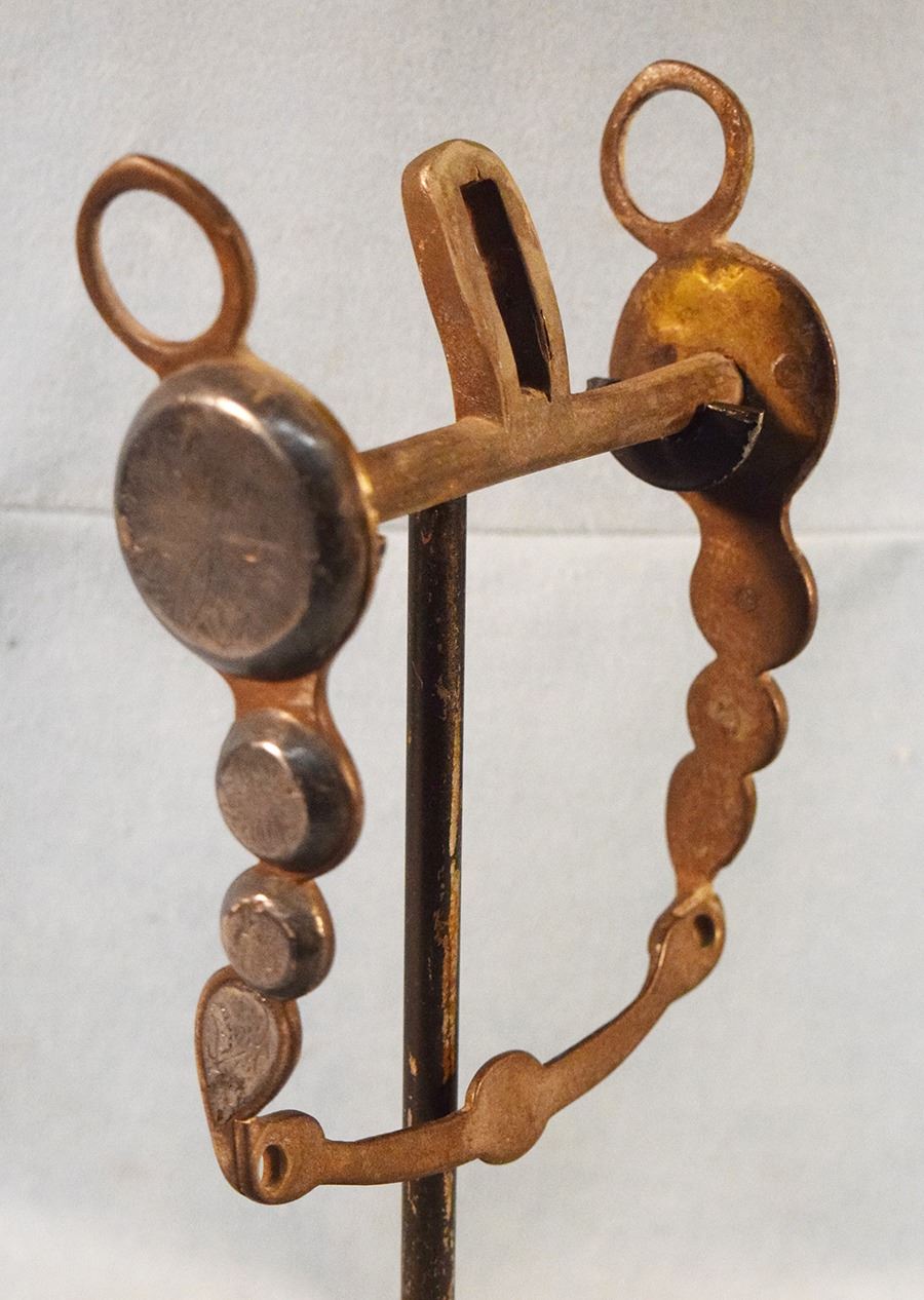 (2) silver mounted bar bits