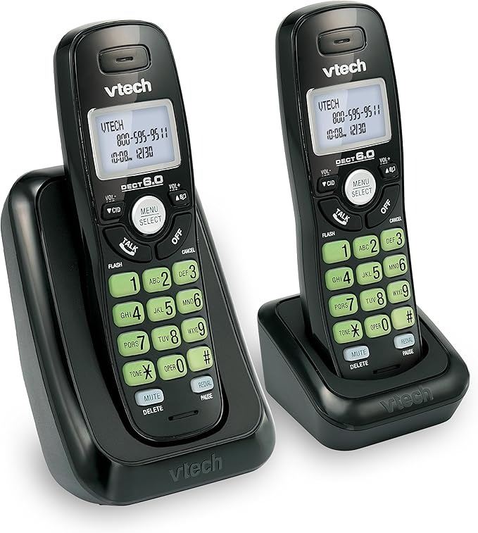 Vtech Dect 6.0 2-Handset Cordless Phone System With Caller Id Backlit ...