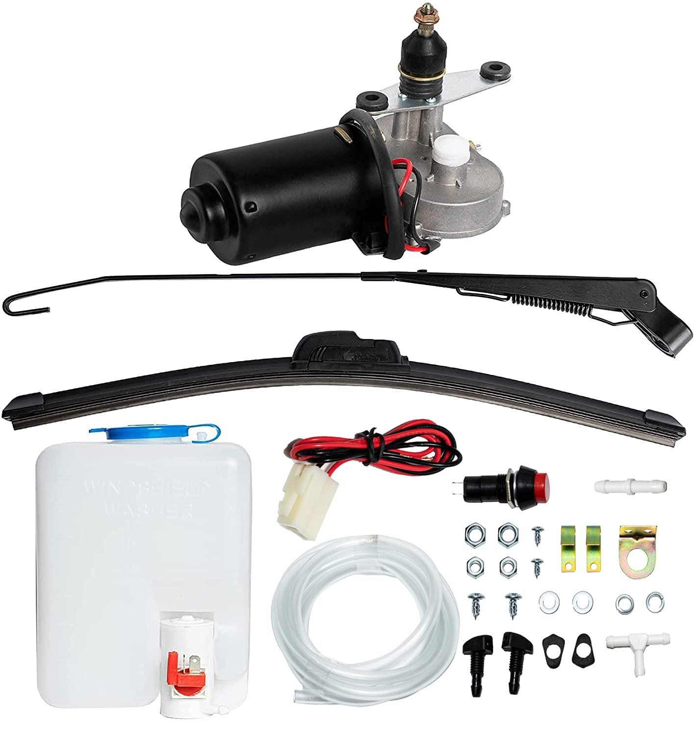 Electric Utv Windshield Wiper Kit With12V Electric Motor Washer Pump Wiper