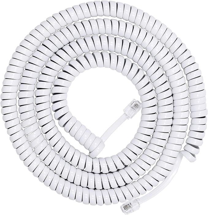 Power Gear Coiled Telephone Cord 4 Feet Coiled 25 Feet Uncoiled Phone ...