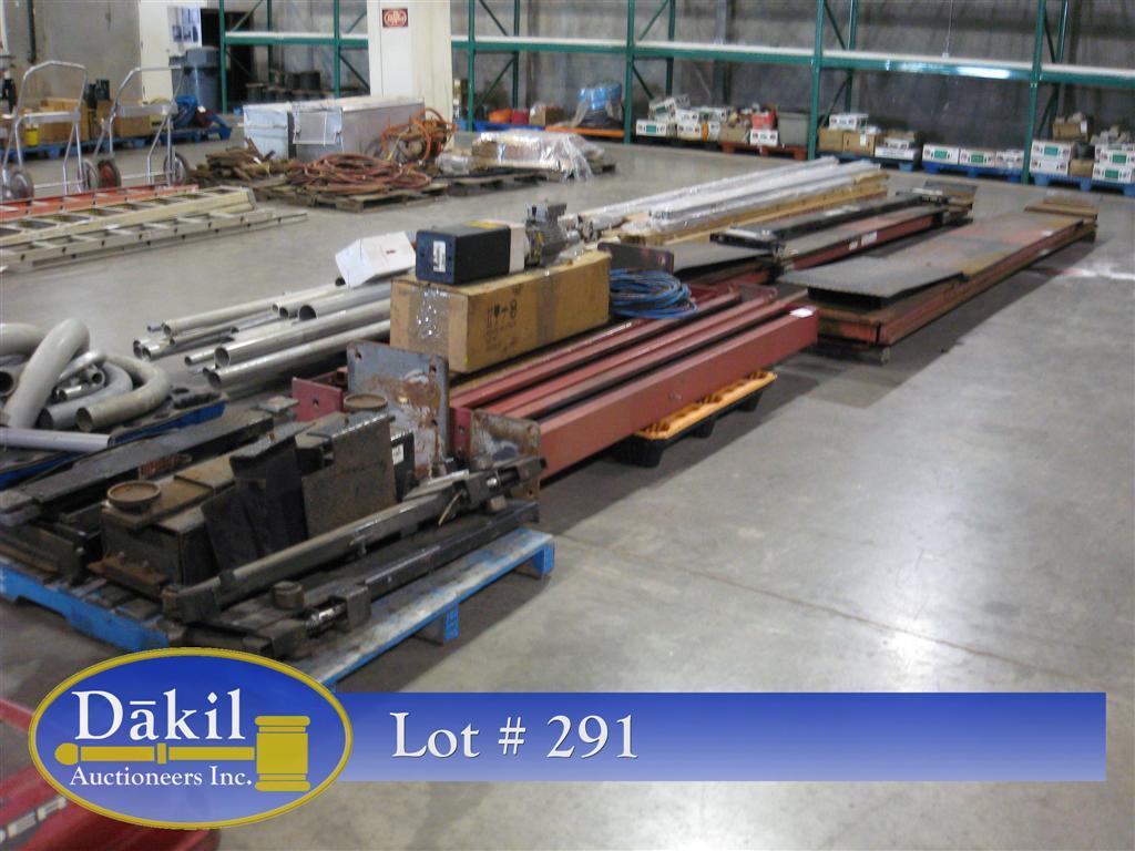 OPEN FRONT FOUR POST ALIGNMENT RACK W/TWO AIR ROLL JACKS;