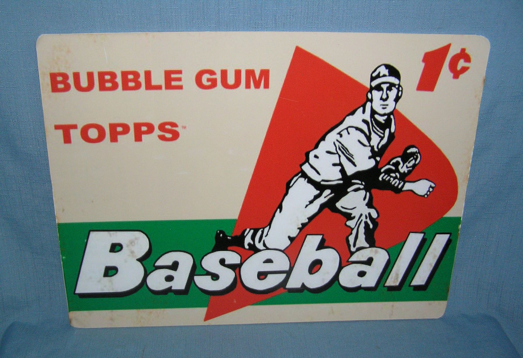 Topps baseball cards and bubble gum retro style advertising sign