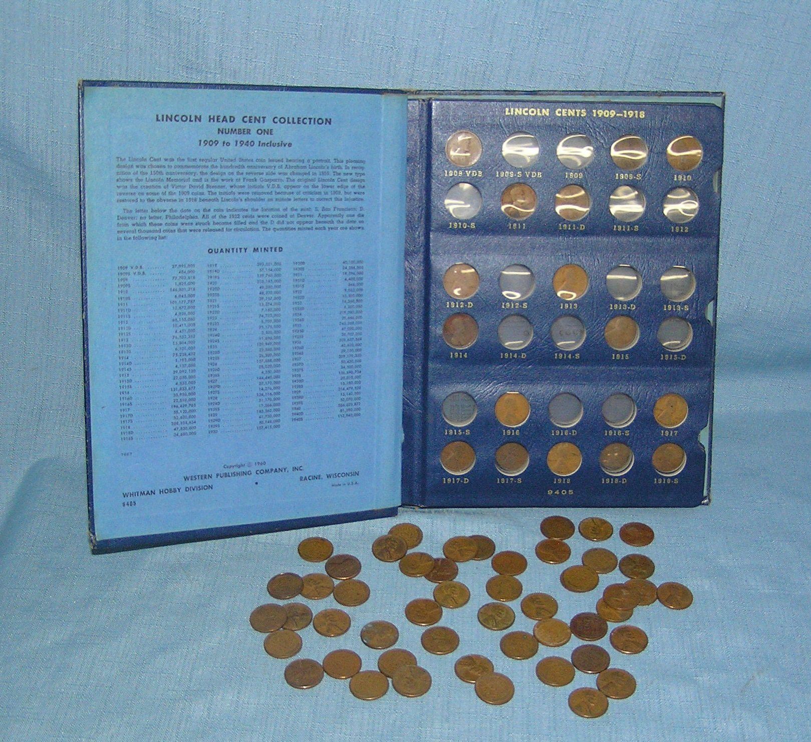 Abraham Lincoln US penny collection early 1900s through 1950s