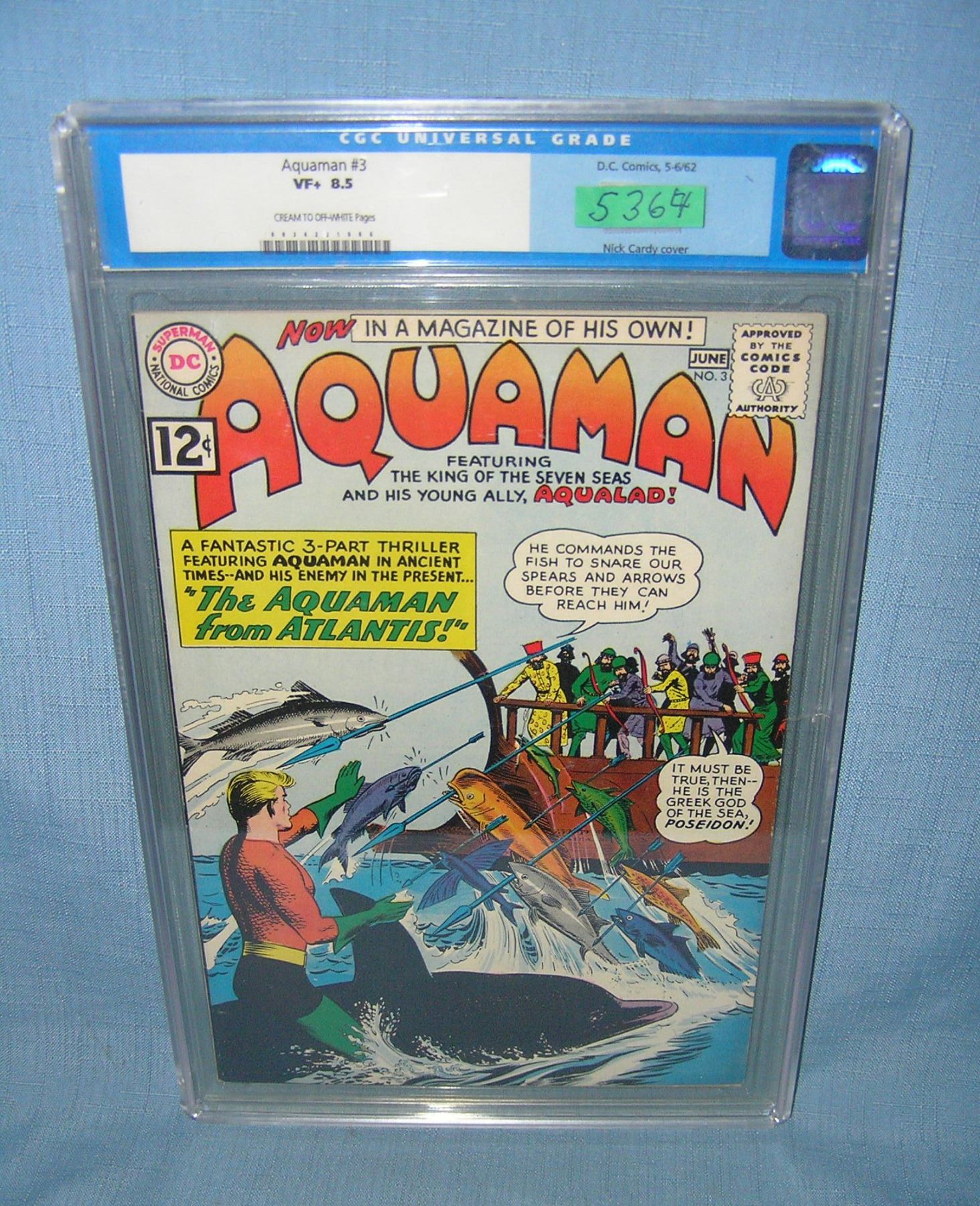 Graded Aquaman number 3 comic book