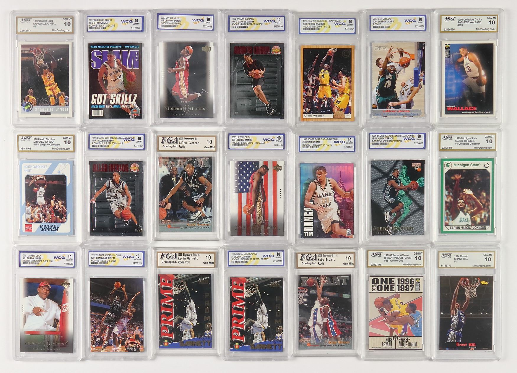 Collection of Graded Basketball Cards Including Stars Such as Lebron ...