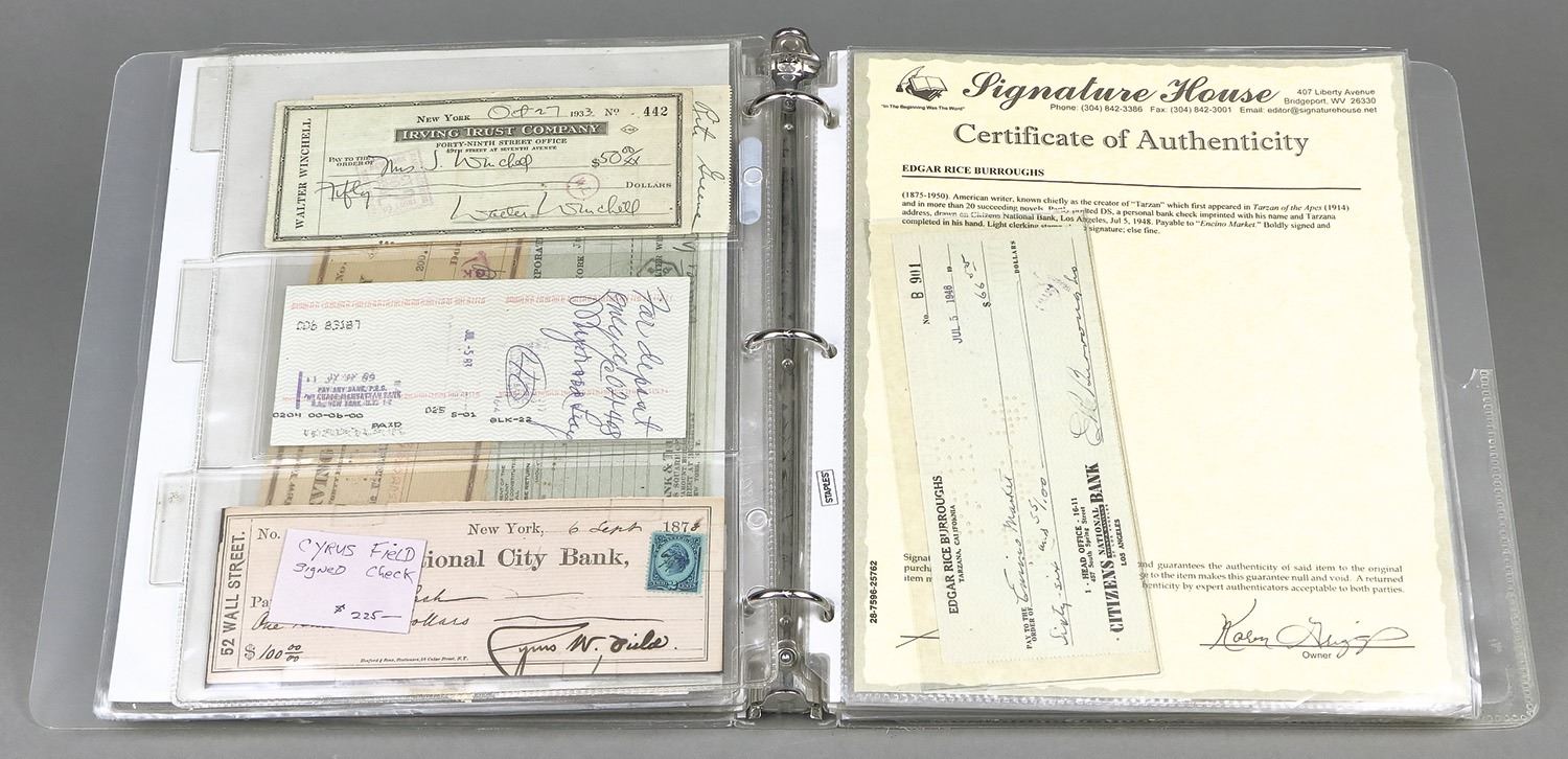 Large Collection of Historical Signatures on Bank Checks,