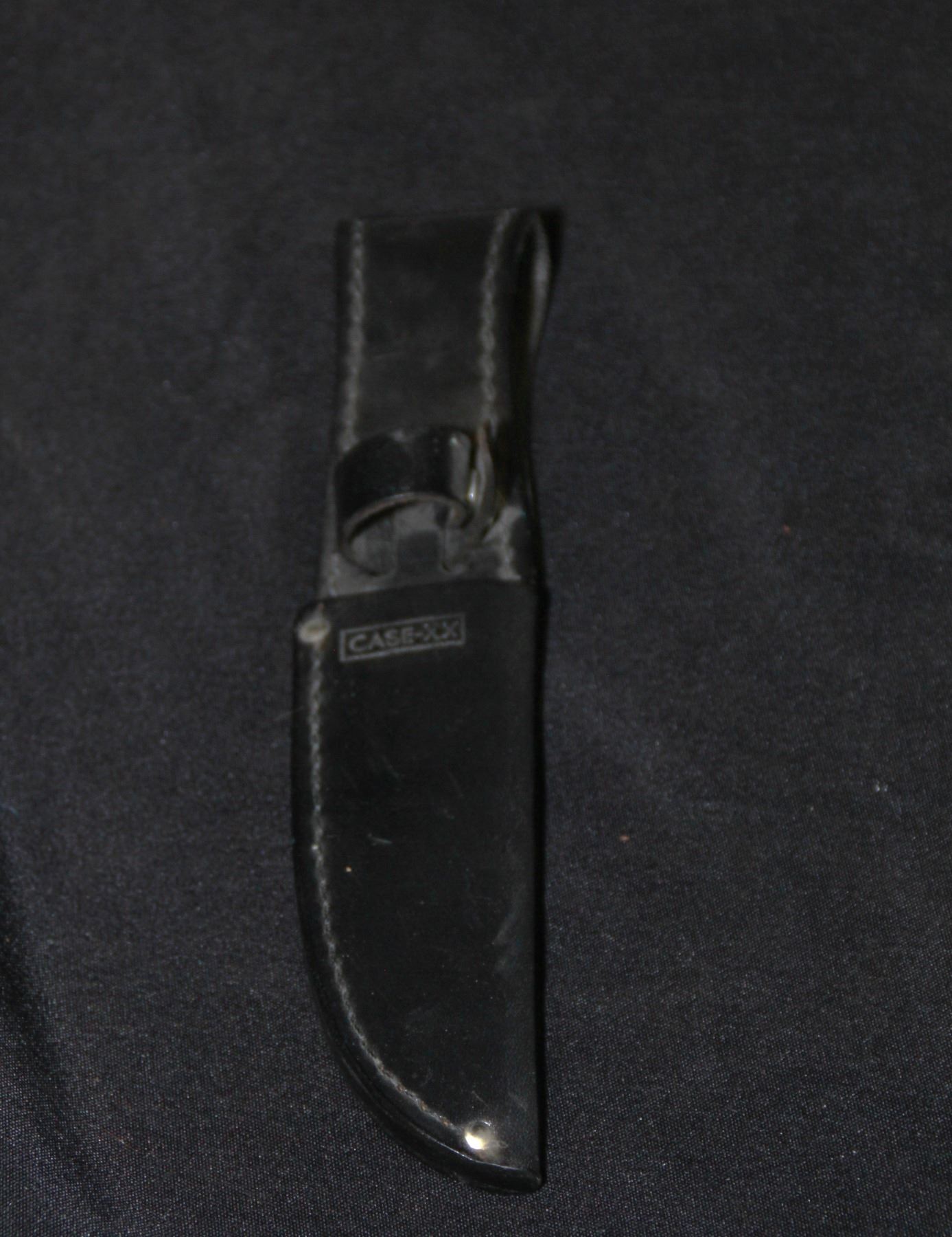 Case XX black fixed blade knife sheath and l Case XX pocketknife box