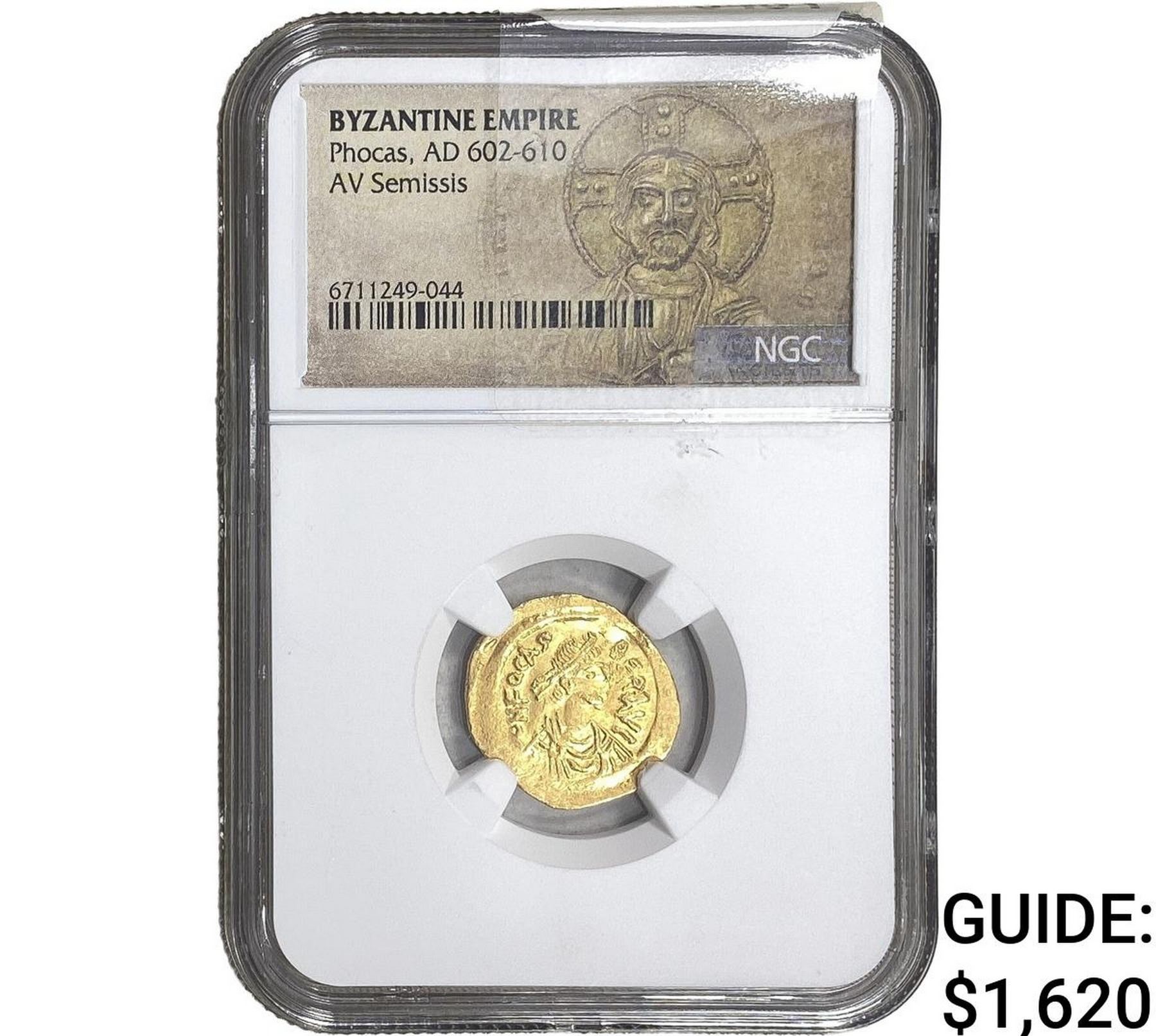 Byzantine Phocas 602-610 AD Gold Semissis NGC