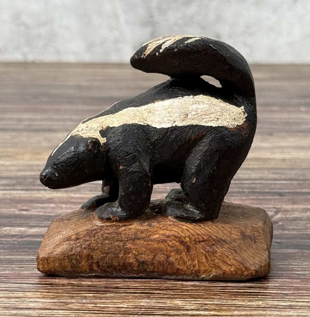 Ace Powell Carved Wood Pierre La Skunk