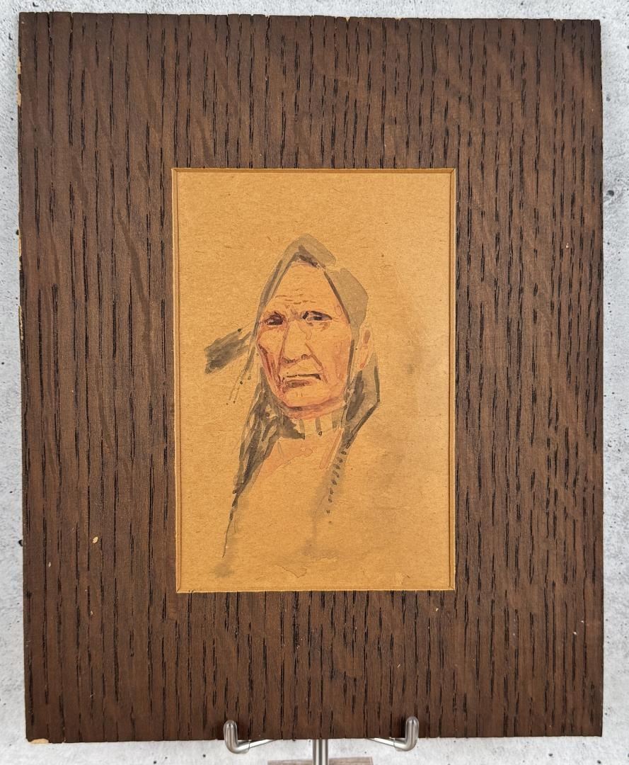 Edgar Paxson Indian Watercolor Painting