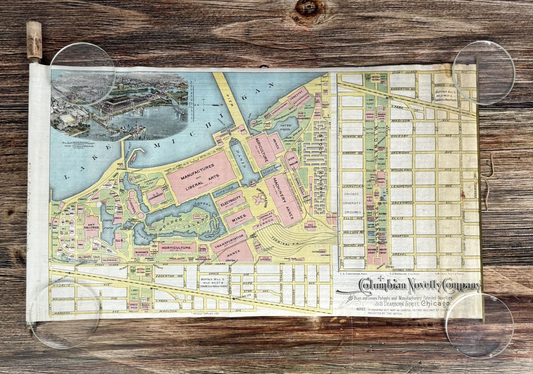 1893 Columbian Exposition Cane Map