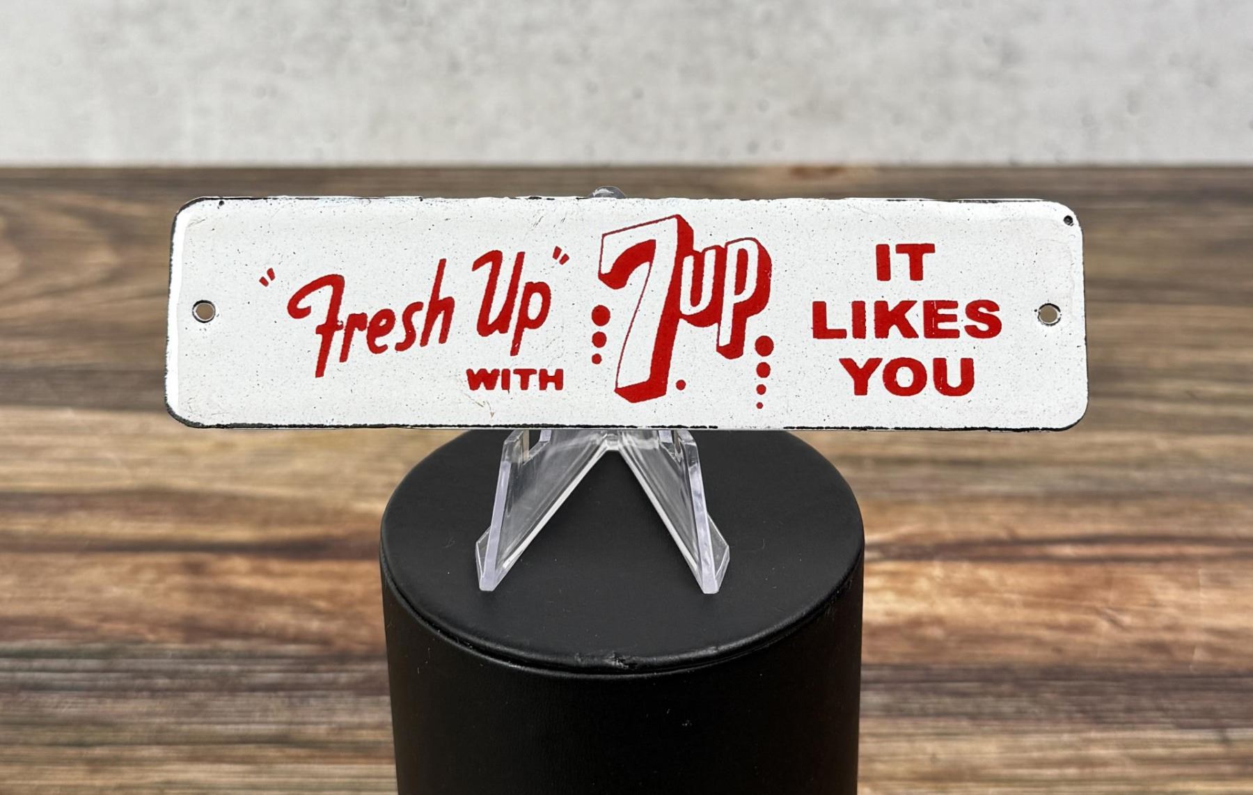 Fresh Up 7up Porcelain Door Push Sign