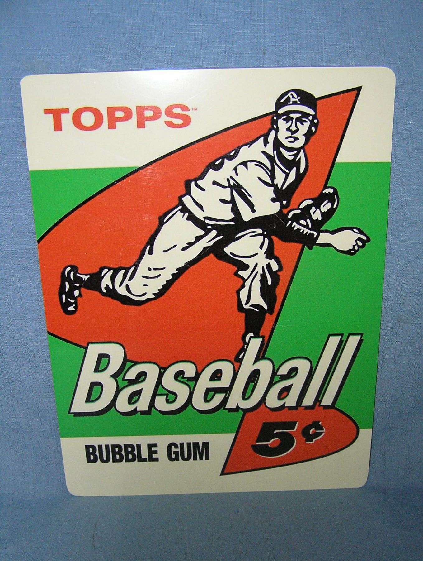 Topps baseball cards and bubble gum retro style advertising sign