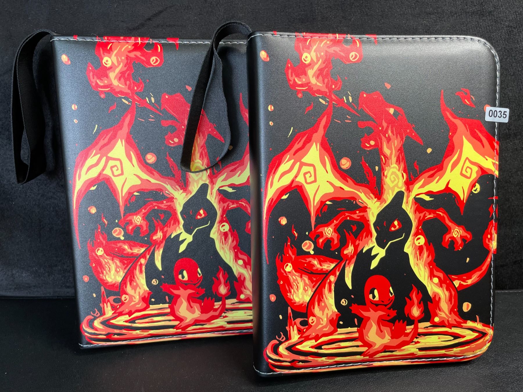 2 Premium Leather Pokemon Card Storage Binders - Charizard/Squirtle ...