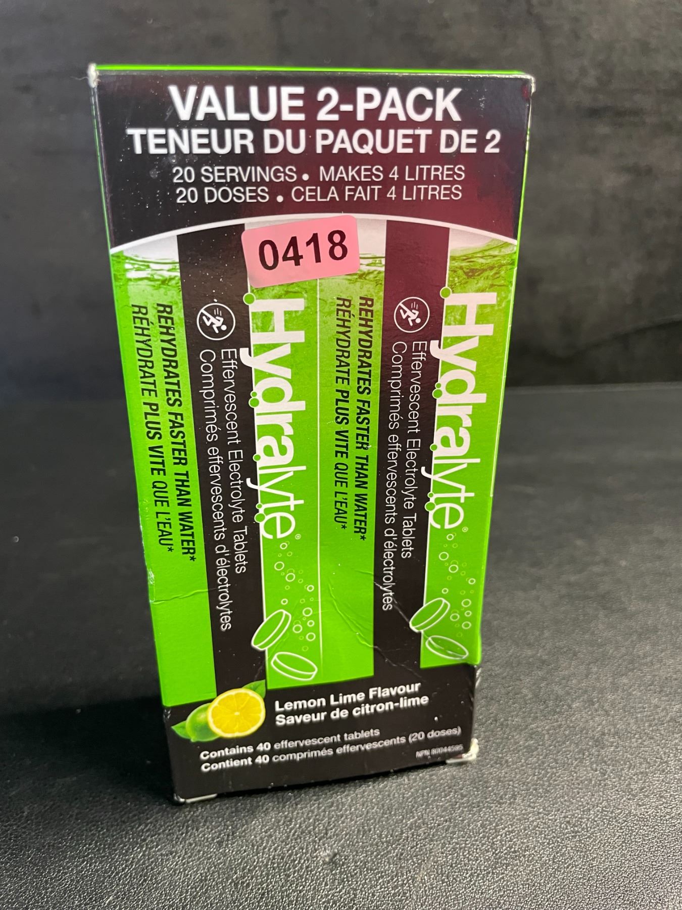 Hydralyte Value 2-Pack Electrolyte Tablets for Dehydration - Lemon Lime ...