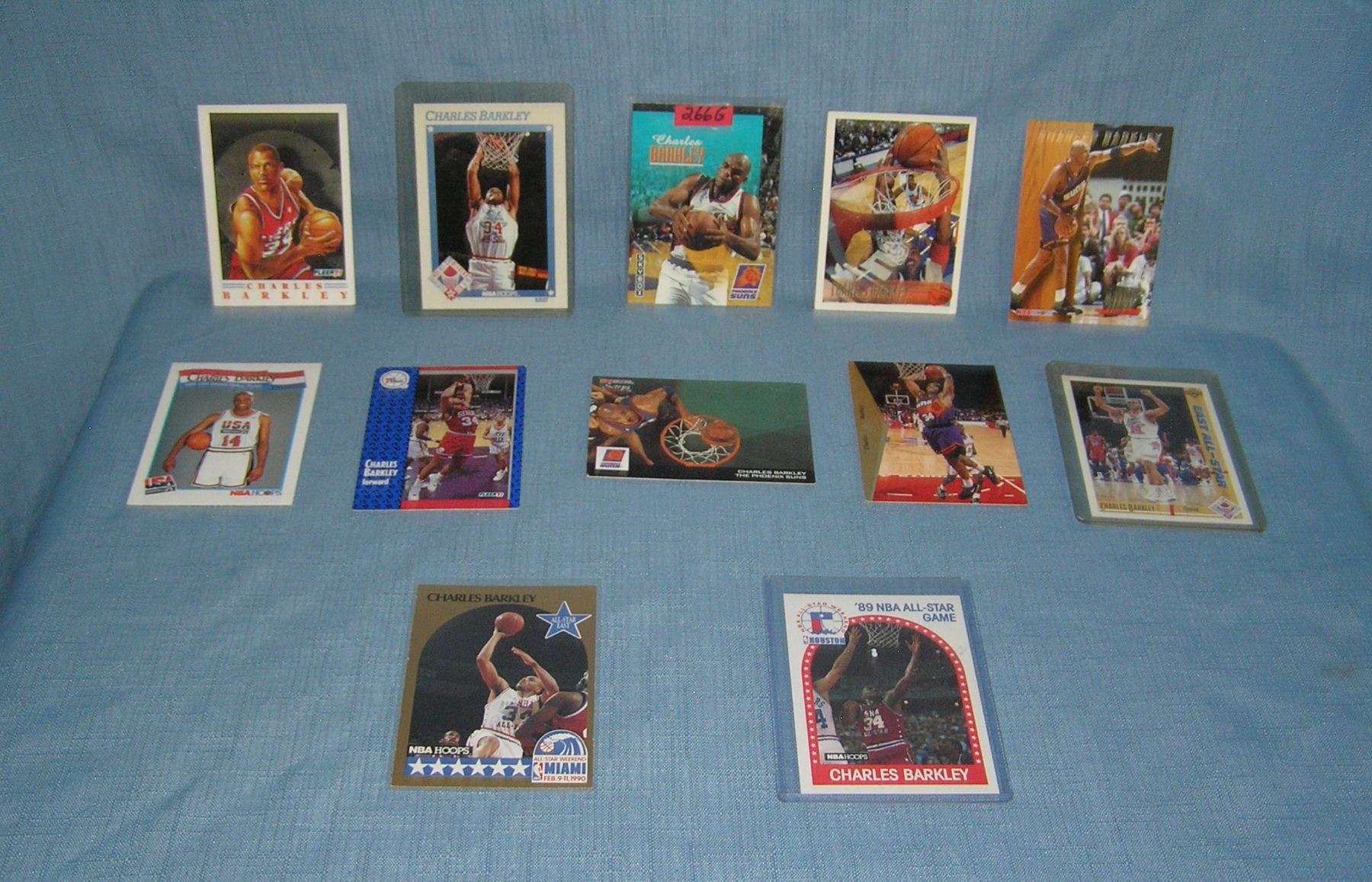 Collection of Charles Barkley all star basketball cards