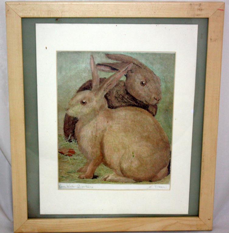 Framed Signed & Numbered Print of Rabbits
