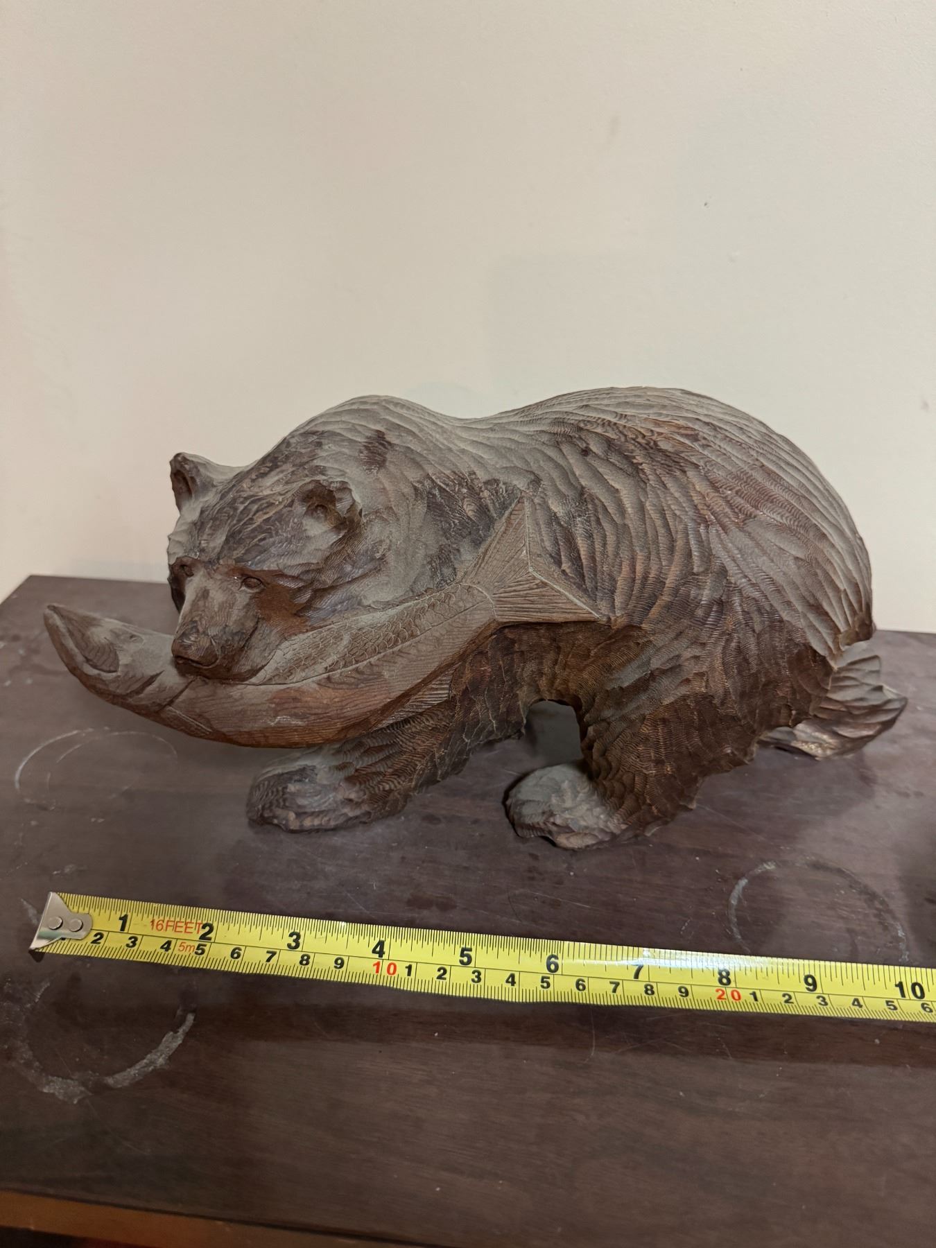 Hand carved wood bear