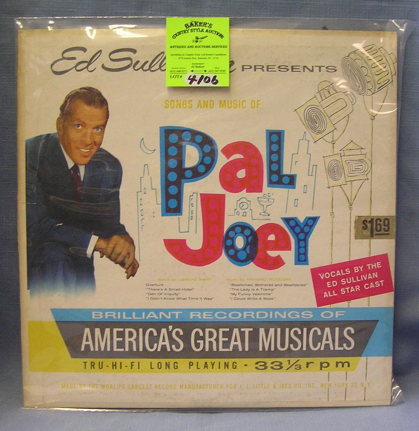 Ed Sullivan Songs And Music Of Pal Joey record album