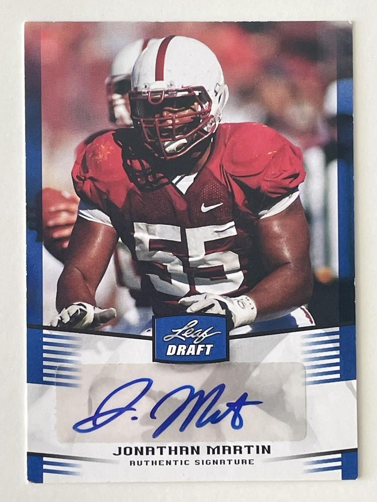 Jonathan Martin signed 2012 Leaf Draft #JM1 trading card