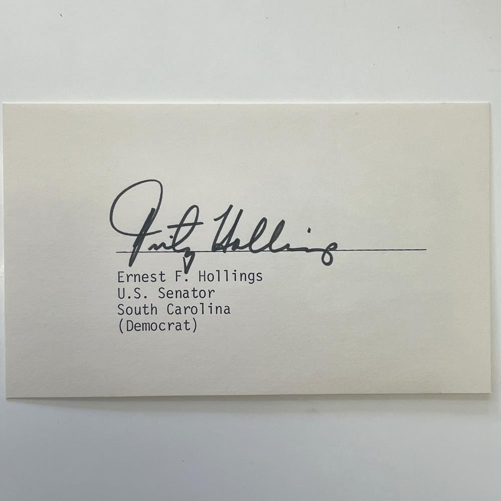 U.S. Senator Ernest F. Hollings original signature