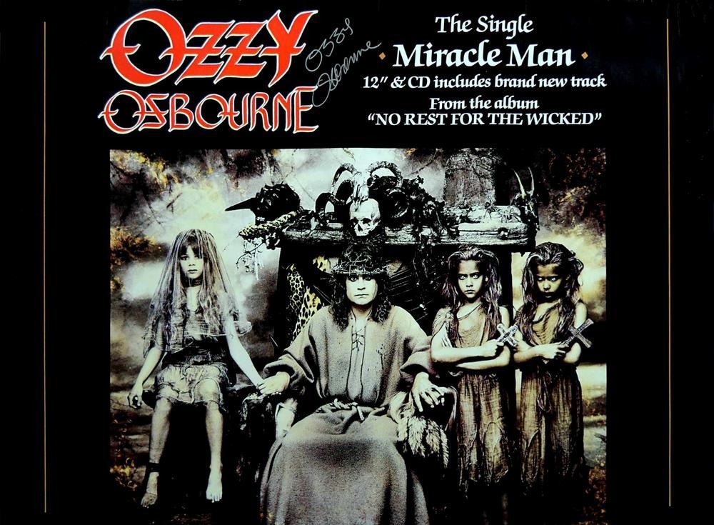 Ozzy Osbourne signed "No Rest For The Wicked" promo poster