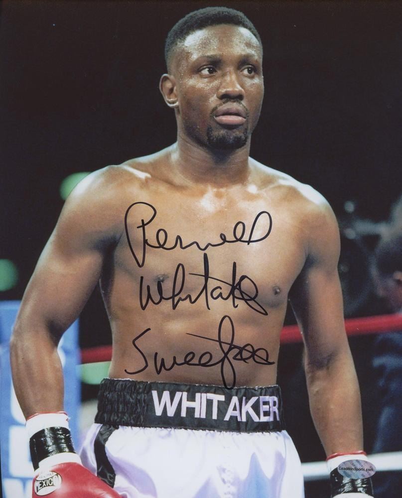 Boxer Pernell Whitaker signed 4 weight world champion photo