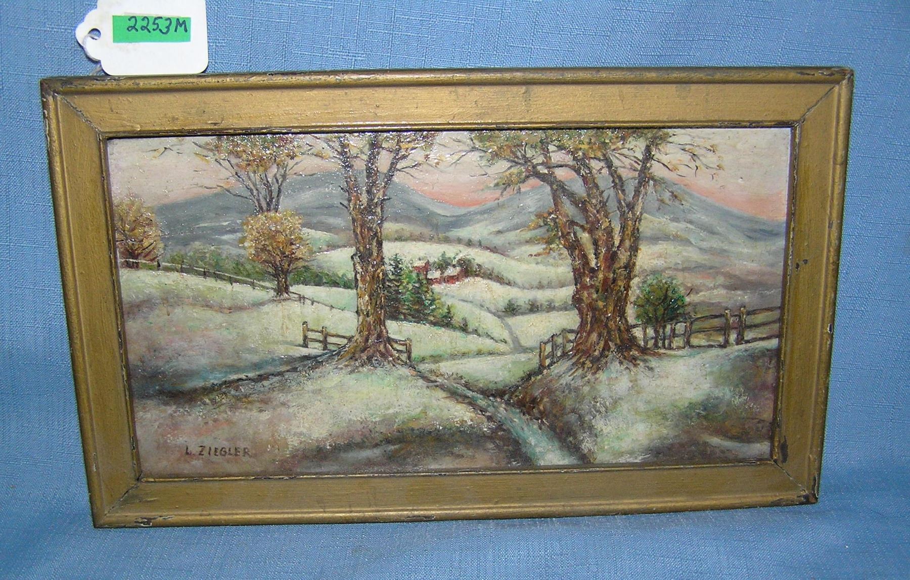 Antique landscape painting by L. Ziegler