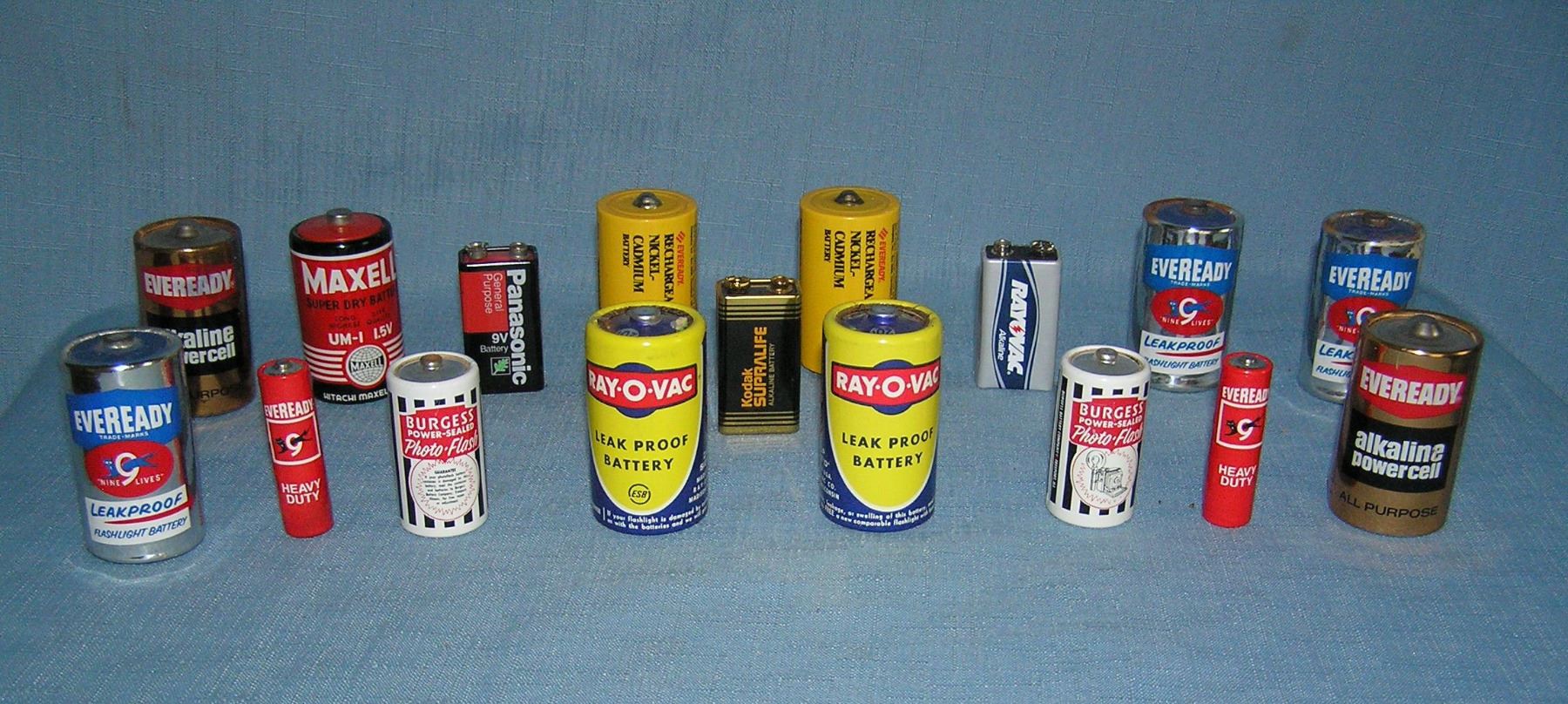 Collection of vintage batteries
