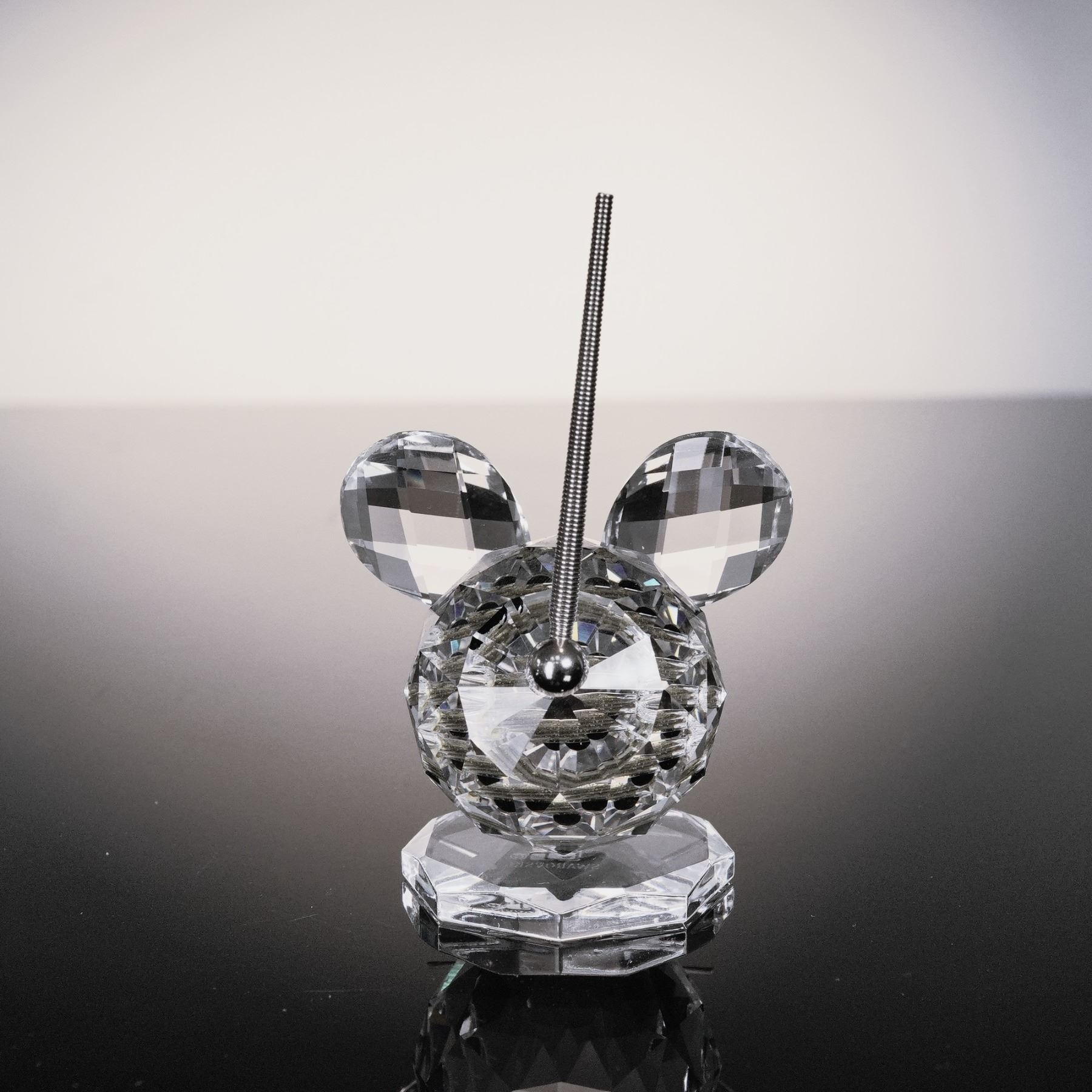 Swarovski Crystal Figurine, Mouse with Metal Whiskers and Coil Tail