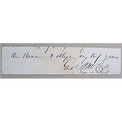 GENERAL GEORGE MCCLELLAN SIGNATURE ON PAPER - Fine