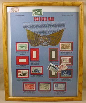 THE CIVIL WAR U.S. POSTAGE STAMP DISPLAY - FRAMED
