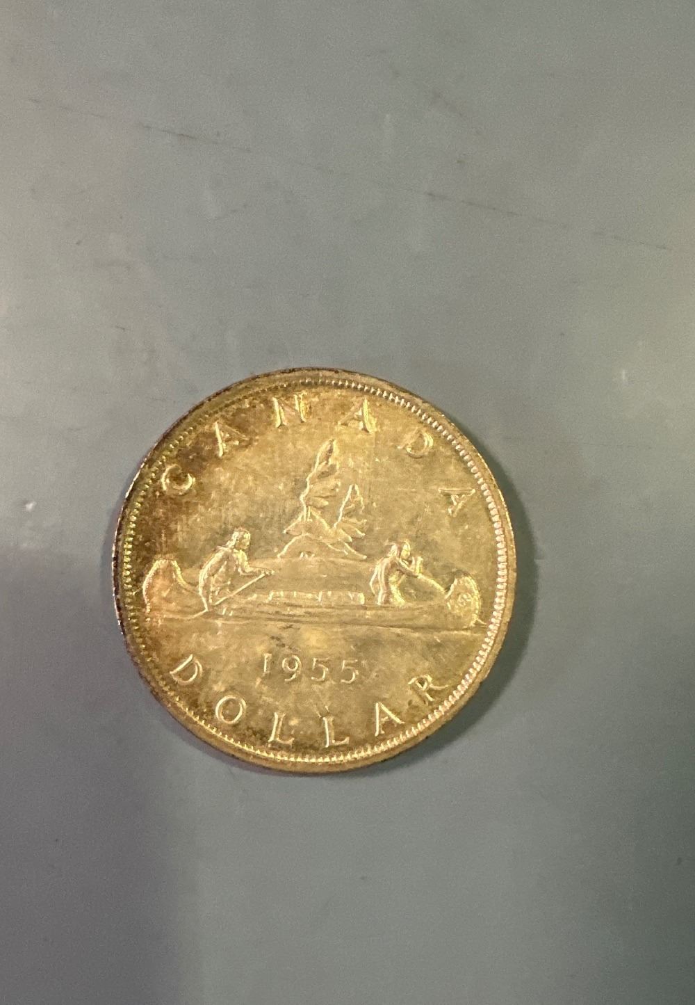 1955 Canadian "Voyageur" Silver Dollar Coin