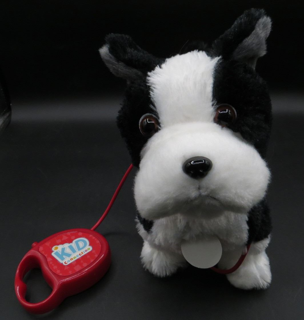 Kids Connection Plush Toy Barking Walking Dog Black & White