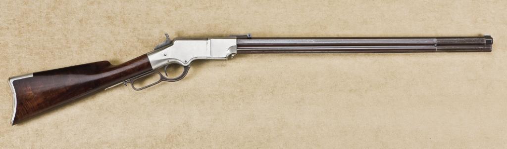 1860 Henry rifle, .44 rimfire cal., brown finish on barrel, nickel ...
