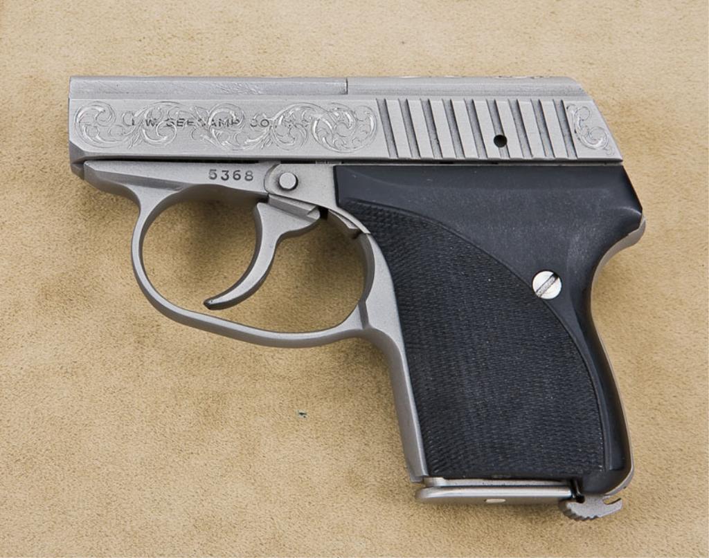 Engraved L.W. Seecamp Co. DA semi-auto pocket pistol, .25 ACP cal., 2 ...