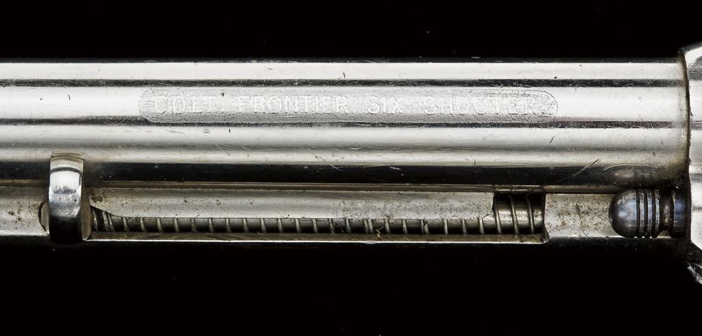 Colt SAA revolver, etched barrel, 44-40 cal., 7-1/2” barrel, nickel ...