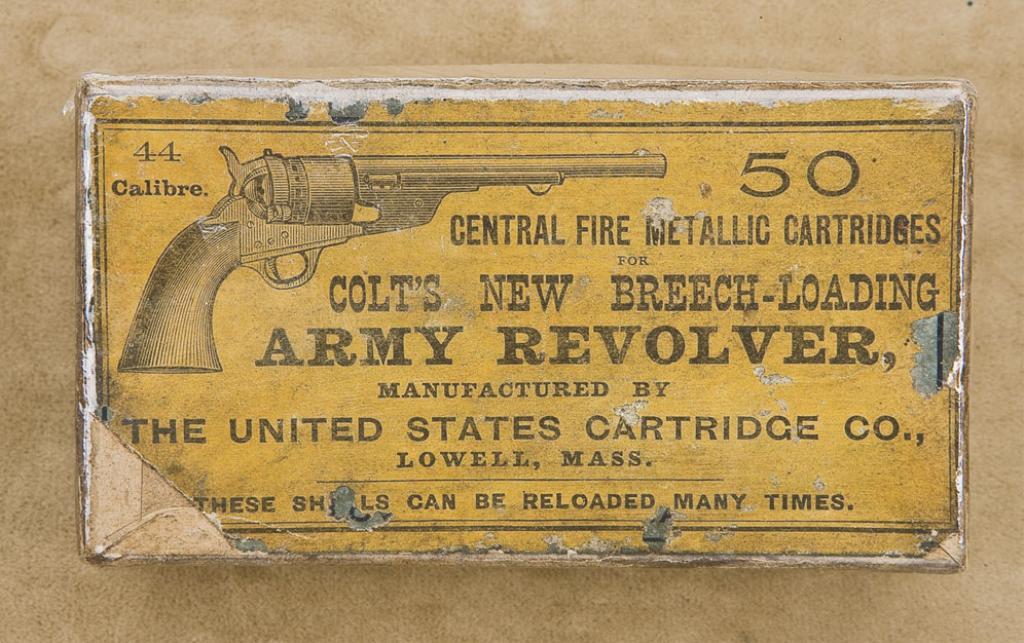 Original United States Cartridge Co. picture label box of fifty .44 ...