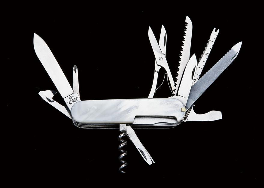 Modern twelve-blade sportsman’s knife marked “Victor Inox ...