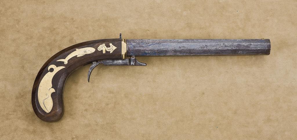 Inscribed underhammer pistol with barrel marked “N. Delany”, .38 cal ...