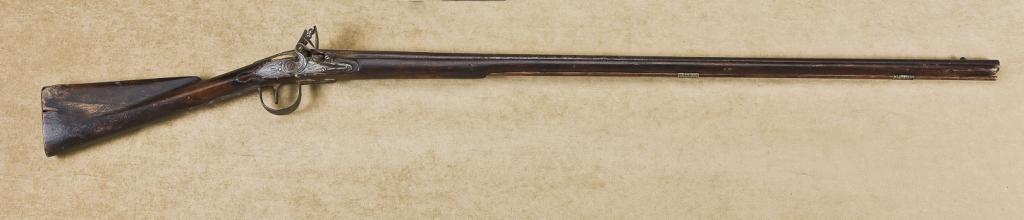 Early flintlock Indian trade gun with serpent brass side plate, .60 cal ...