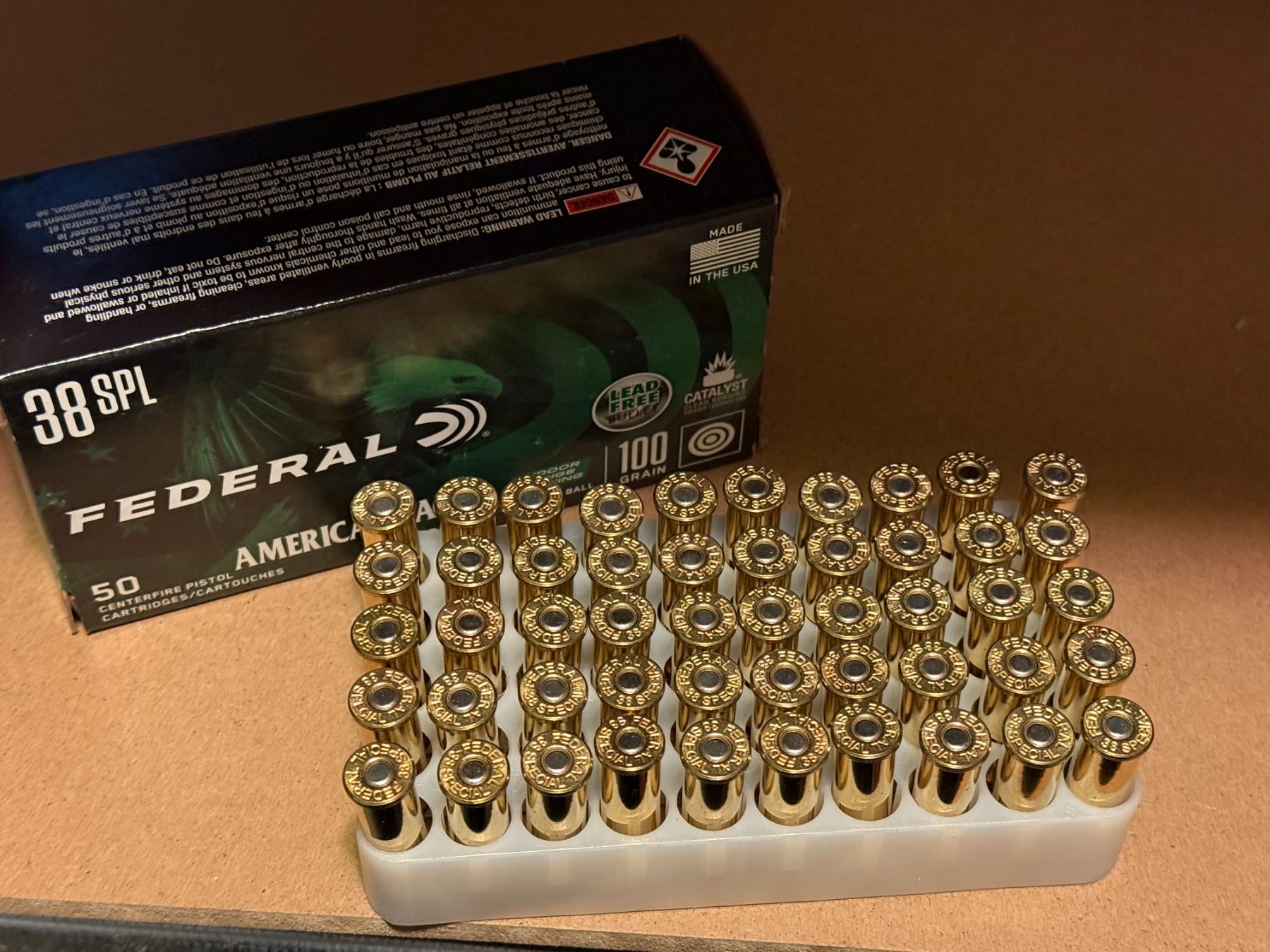 38 Special Federal American Eagle Centerfire Pistol Cartridges - Box of 50