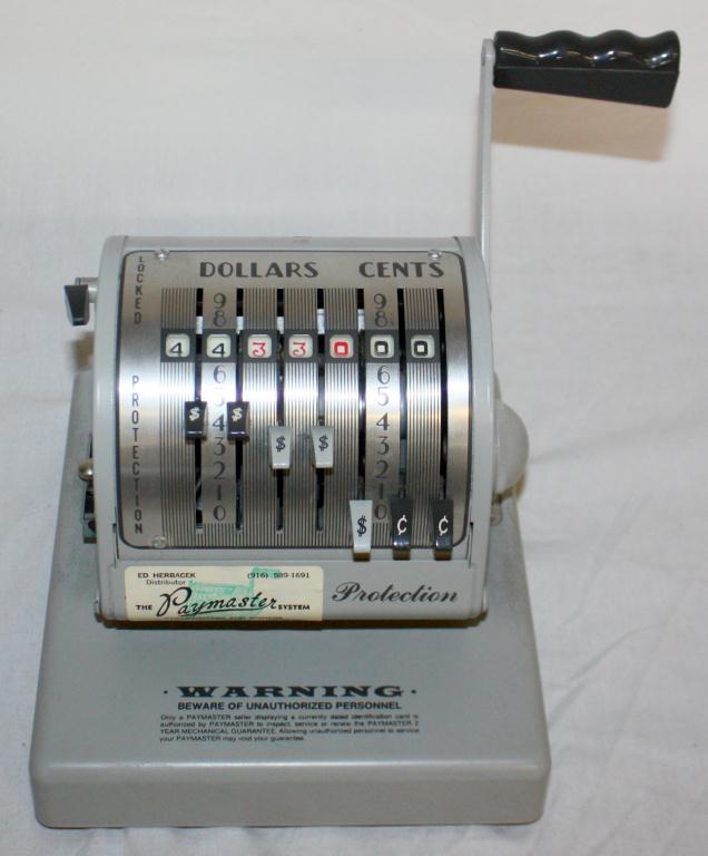 Vintage Paymaster Check Machine