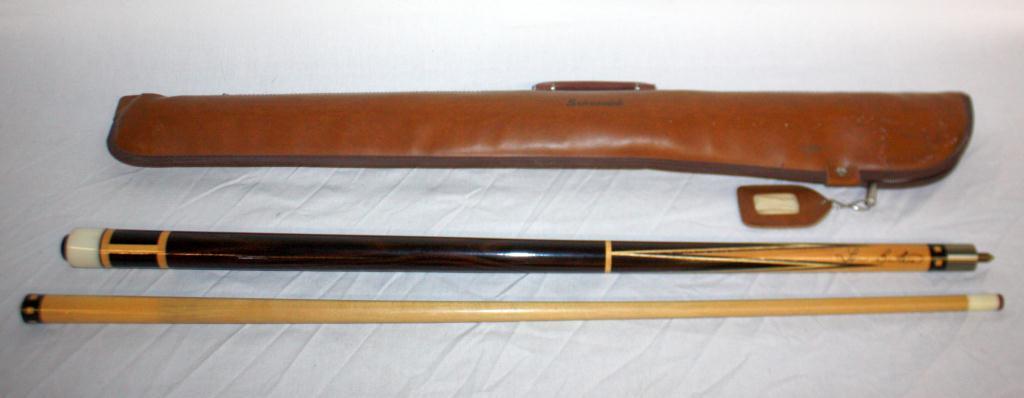 Signed Pool Cue and Case by Lou Butera
