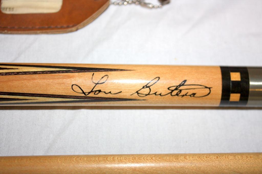 Signed Pool Cue and Case by Lou Butera
