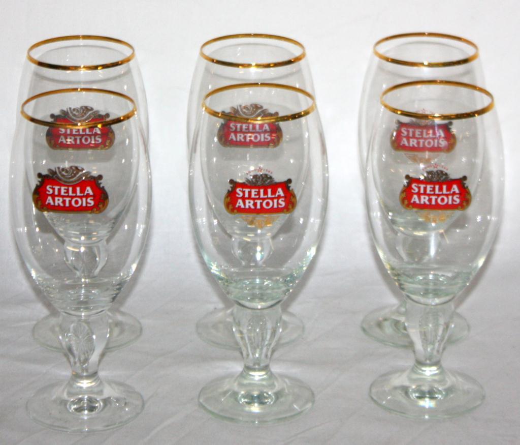 Set Of 6 Stella Artois Beer Glasses 50 Cl Goblets
