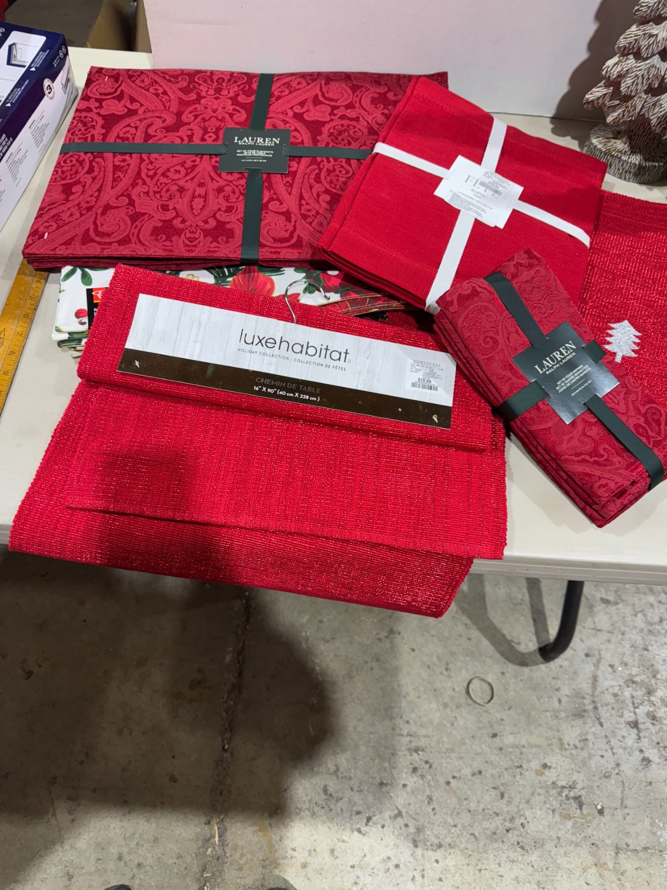 Ralph Lauren, and other napkins and table runners