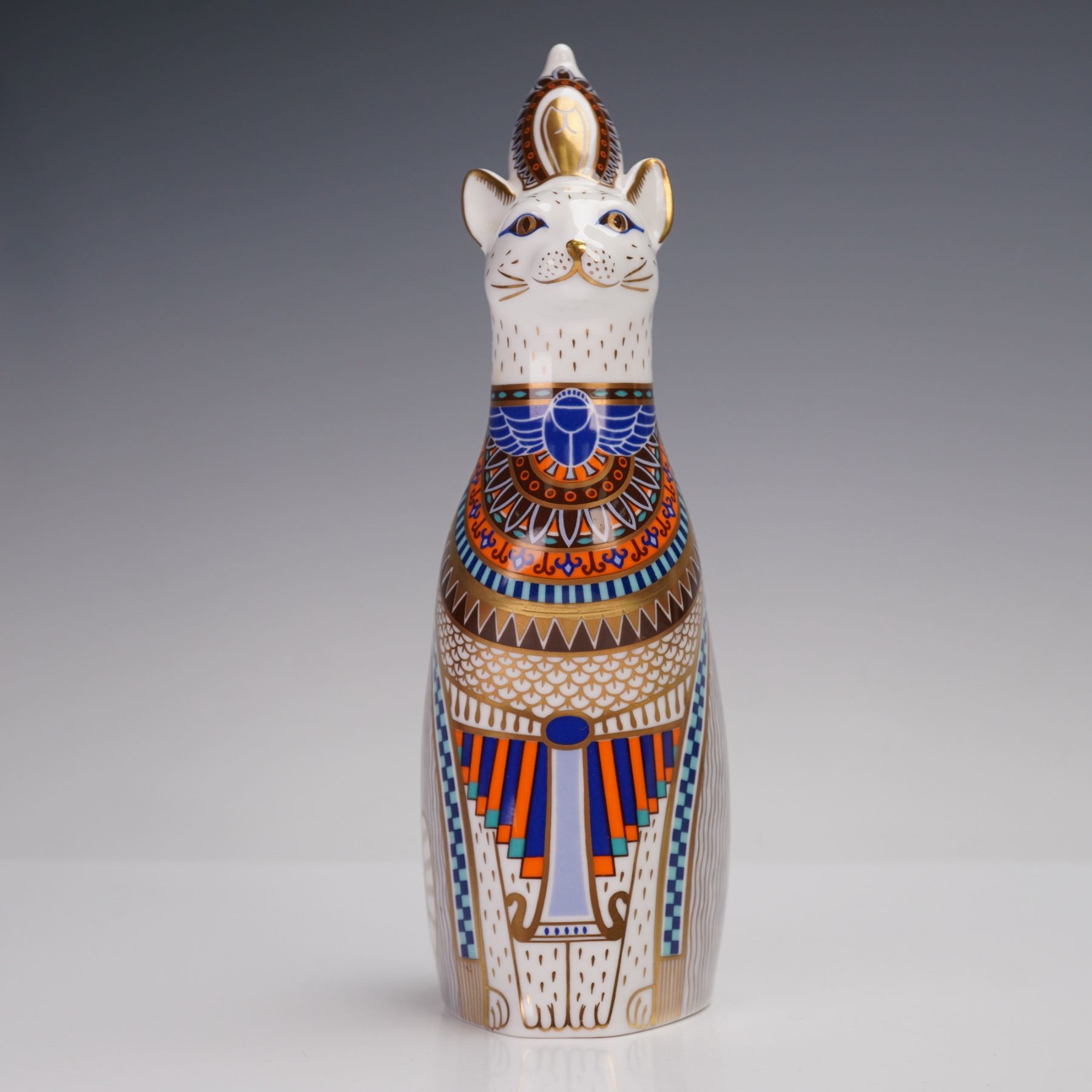 Royal Crown Derby Bone China Royal Cats Paperweight, Egyptian