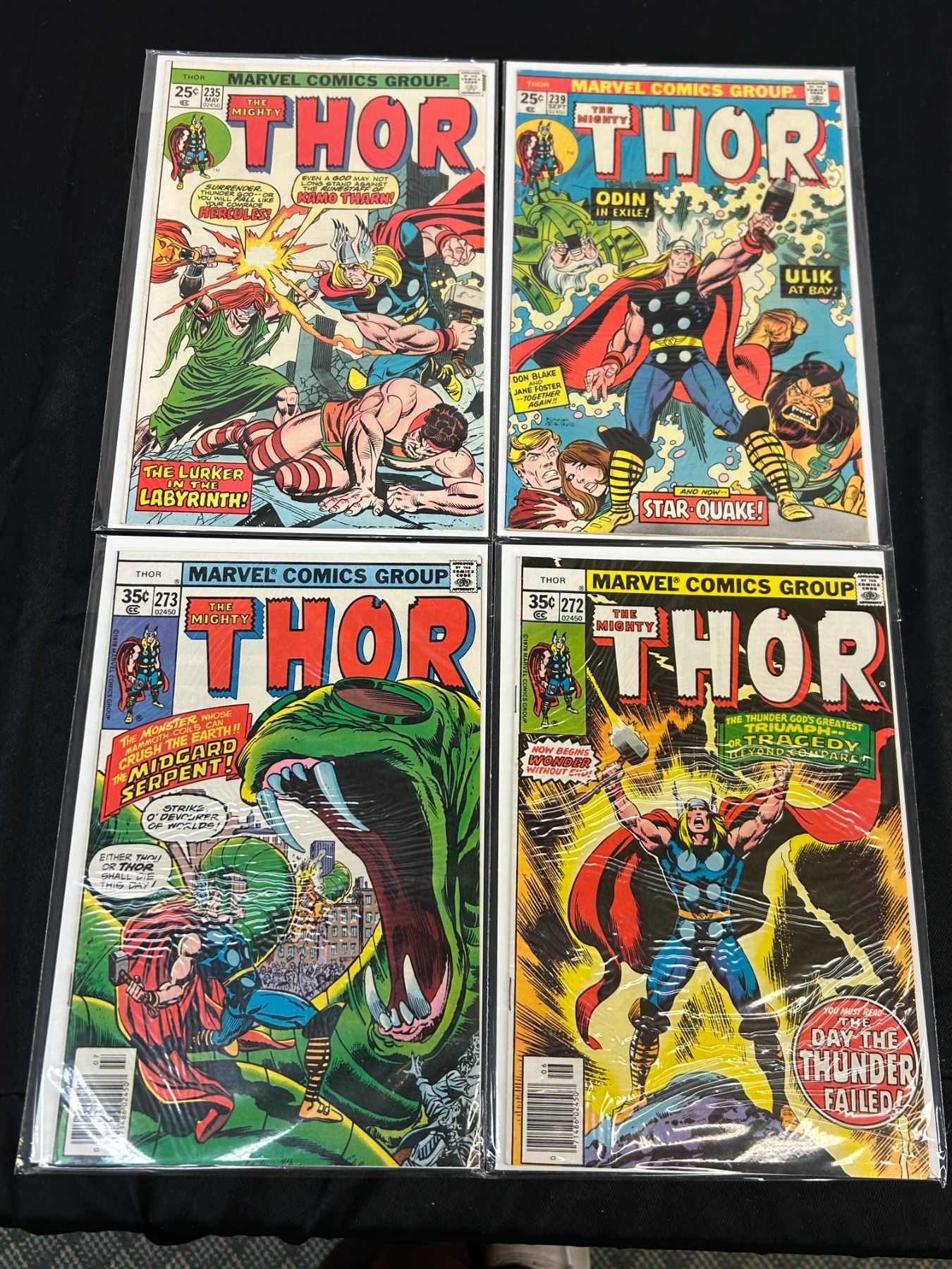 Lot of 4 The Mighty Thor Comic Books #272, 273, 253, 239
